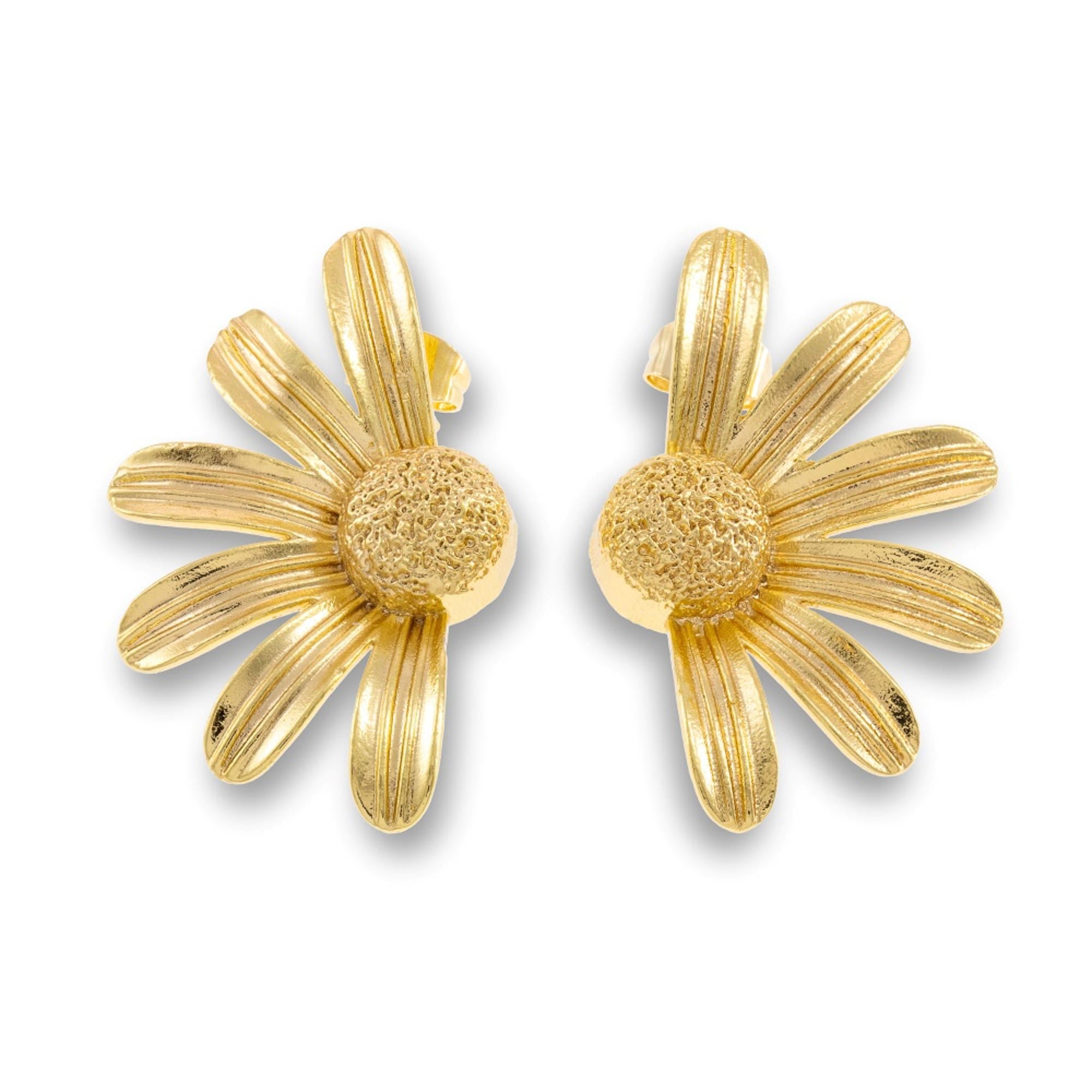 Arete media flor texturizada 35mm – Colore