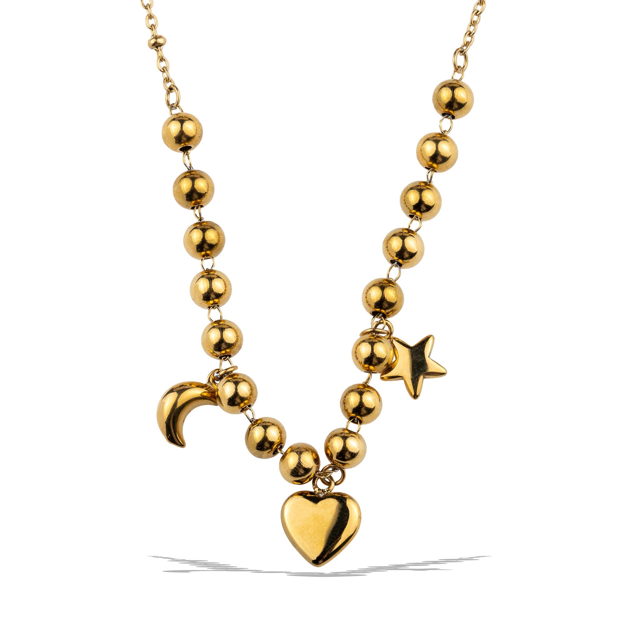 Collar balines dije de corazon luna estrella 50-55cm – Colore