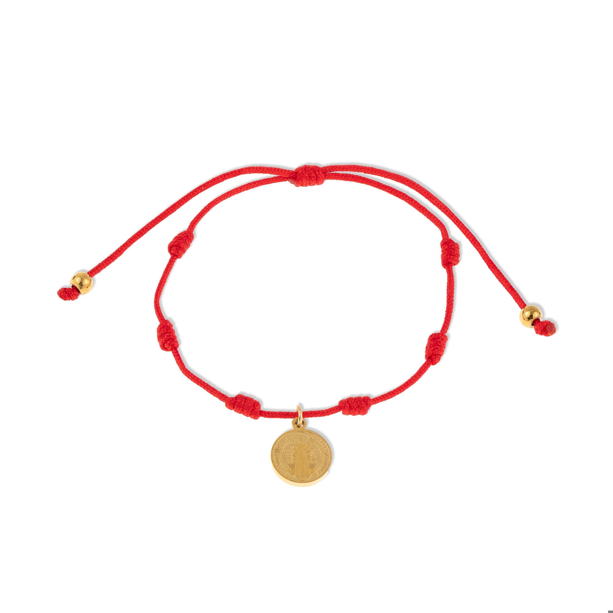 Pulsera ajustable hilo 7 nudos medalla san benito 3mm – Colore