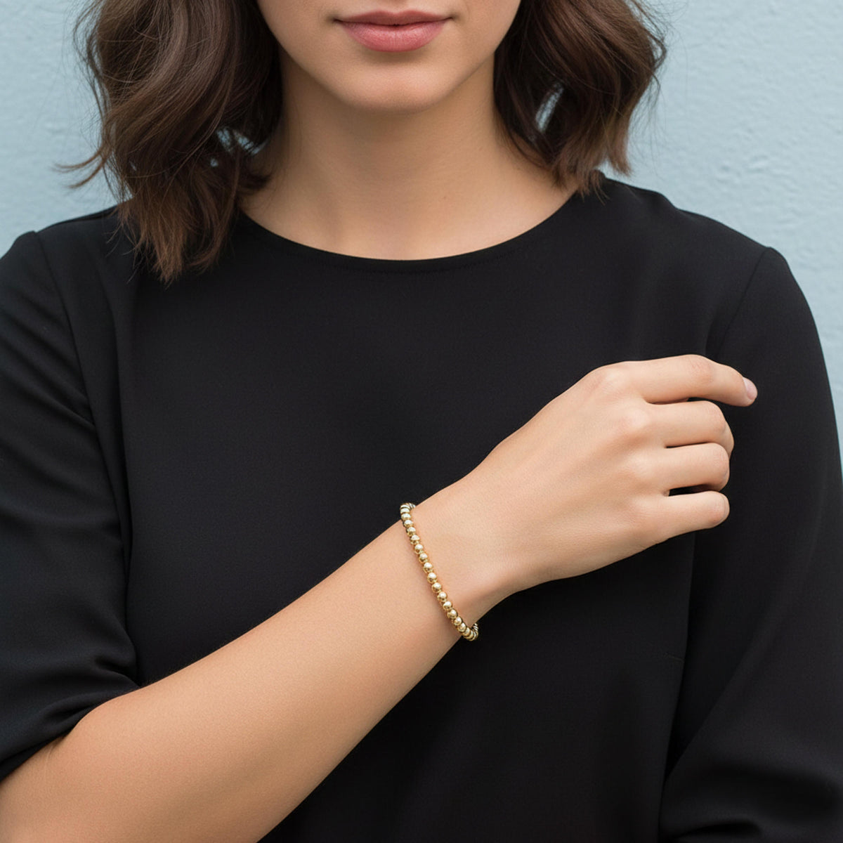 Pulsera ajustable de elastico con balines 4mm – Colore